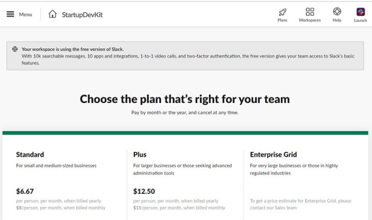 Slack freemium business model example - StartupDevKit